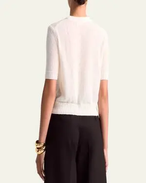 Altuzarra Ty Alpaca Short Sleeve Sweater