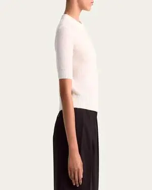 Altuzarra Ty Alpaca Short Sleeve Sweater