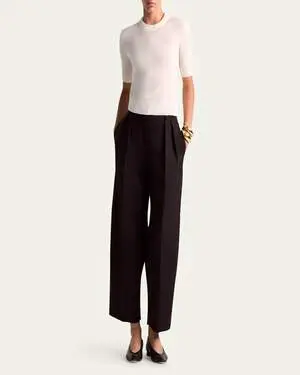 Altuzarra Ty Alpaca Short Sleeve Sweater