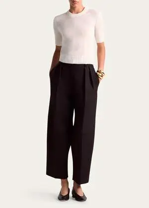 Altuzarra Ty Alpaca Short Sleeve Sweater