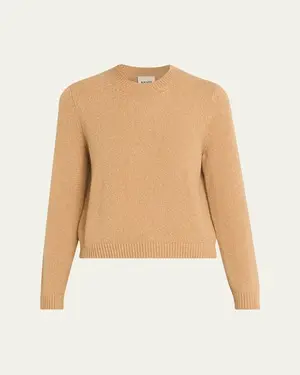 Khaite Leta Cashmere Crewneck Sweater - Biscotti