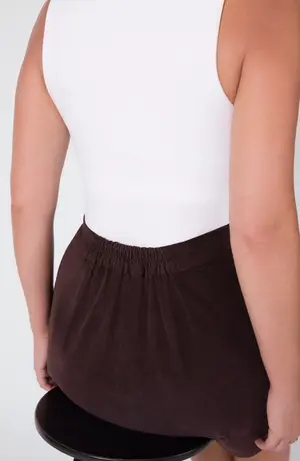 AAM THE LABEL The Cord Mini Skirt - Espresso