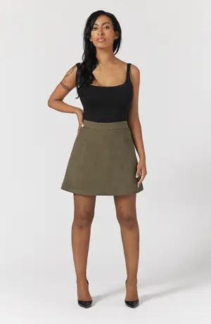 AAM THE LABEL The Cord Mini Skirt - Moss