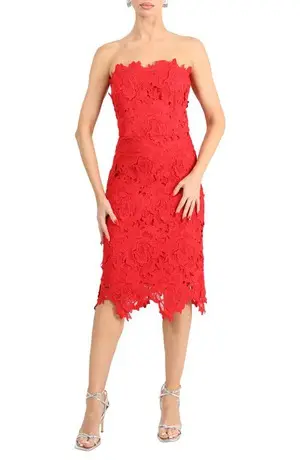 Adelyn Rae Jade Strapless Lace Dress