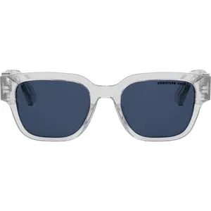 Dior Oblique S1f 53mm Square Sunglasses - Crystal/ Other / Blue