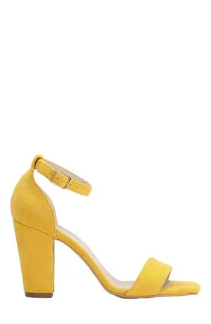 FOREVER & ALWAYS SHOES High Heel Ankle Strap Sandals - Yellow