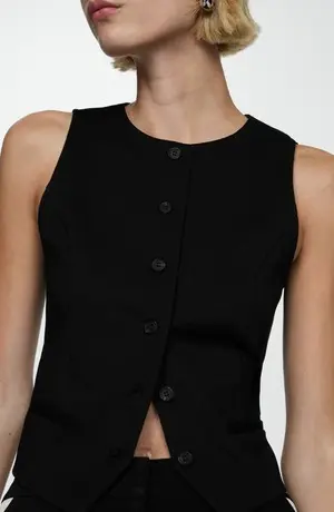 Mango Knit Crop Vest