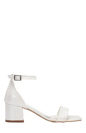 FOREVER & ALWAYS SHOES Iva Low Block Heel Sandals - Ivory