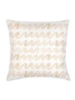 Anaya Watercolor Waves Linen Pillow With Down Alternative Insert - Beige