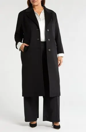 Fleurette Holland Longline Wool Coat - Black