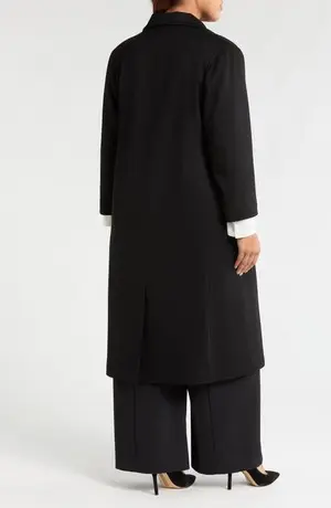 Fleurette Holland Longline Wool Coat - Black