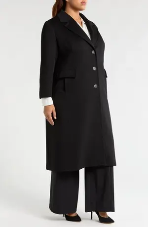 Fleurette Holland Longline Wool Coat - Black