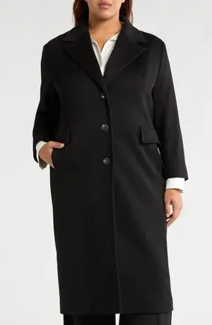 Fleurette Holland Longline Wool Coat - Black