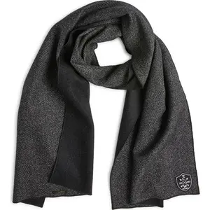 CLIFTON WILSON Herringbone Double Face Wool Scarf - Charcoal