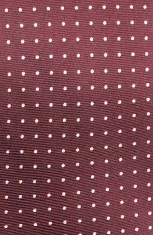 CLIFTON WILSON Polka Dot Standard Neck Tie - Maroon