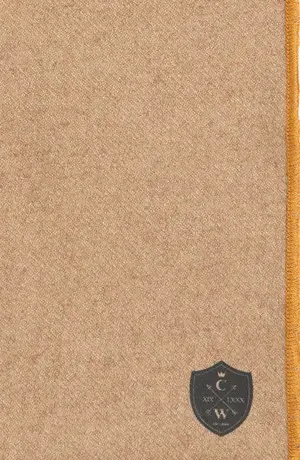 CLIFTON WILSON Cashmere Pocket Square - Tan