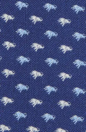 CLIFTON WILSON Print Wool Pocket Square