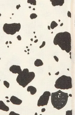 CLIFTON WILSON Cow Print Linen Pocket Square