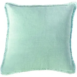 Anaya Soft Linen Euro Pillow With Down Alternative Insert - Mint Green