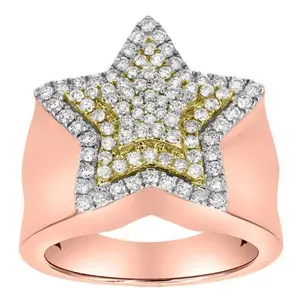 LUVMYJEWELRY Star Diamond Ring - 14k Rose Gold