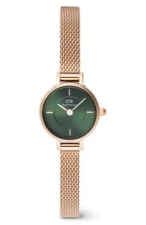DANIEL WELLINGTON Petite Mini Melrose Mesh Watch - Rose Gold