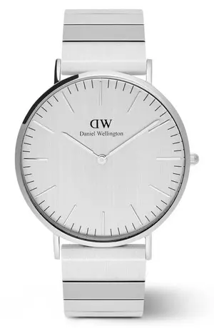 DANIEL WELLINGTON Classic Piano Link Bracelet Watch - Silver