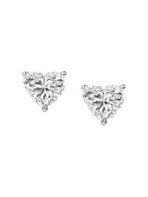 BLISS DIAMOND 1ct Heart Shape Lab Grown Diamond Stud Earrings 14k Gold - 14k White Gold