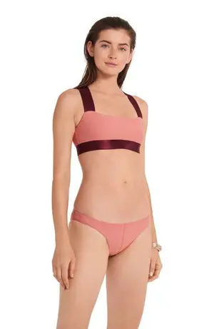 ANSEA The Reversible Sporty Bikini Top - Pink/maroon