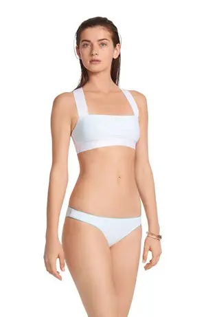 ANSEA The Reversible Sporty Bikini Top - White/mint