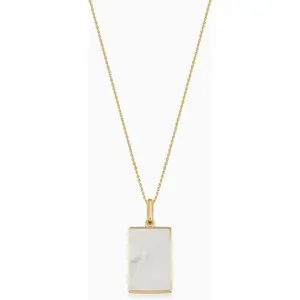 ORADINA 14k Yellow Gold Tag Me Pendant Necklace - Gold - Mother Of Pearl