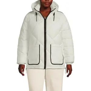 LANDS' END Featherfree Insulated Diamond Quilted Jacket - Egret White