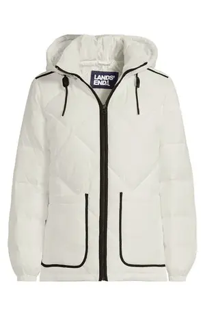 LANDS' END Featherfree Insulated Diamond Quilted Jacket - Egret White