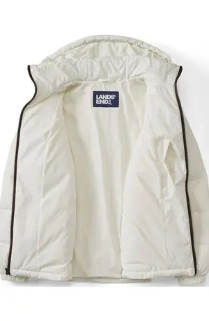 LANDS' END Featherfree Insulated Diamond Quilted Jacket - Egret White