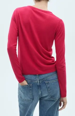 Mango Lightweight Crewneck Sweater - Fuchsia