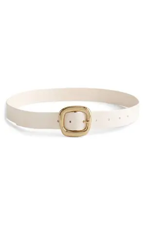Madewell Madewell Puffy Buckle Leather Belt Ivory