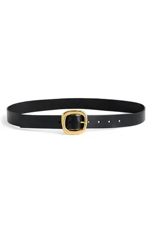 Madewell Puffy Buckle Leather Belt - True Black