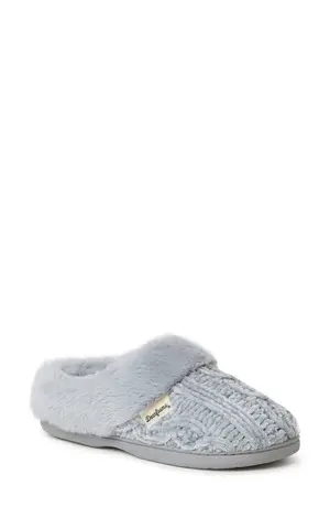 DEARFOAMS Claire Cable Knit Chenille Clog Slipper - Sleet