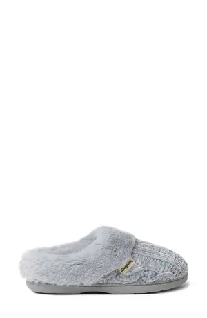 DEARFOAMS Claire Cable Knit Chenille Clog Slipper - Sleet