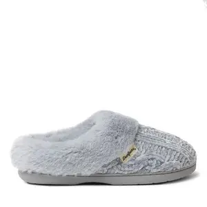 DEARFOAMS Claire Cable Knit Chenille Clog Slipper - Sleet