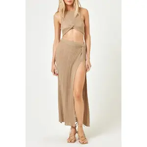 L*Space Heart Of Gold Metallic Cover-up Skirt - Metallic Gold