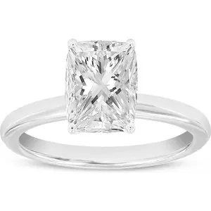 LUVMYJEWELRY 2.25 Ctw Cushion Cut Lab Grown Diamond Solitaire Ring - 14k White Gold