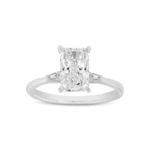 LUVMYJEWELRY Kenza 2.05 Ctw Radiant Cut Lab Grown Diamond Ring - 14k White Gold