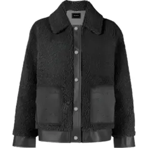 BLVCK PARIS Shearling Jacket With Vegan Leather Pockets