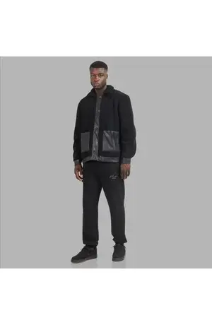 BLVCK PARIS Shearling Jacket With Vegan Leather Pockets