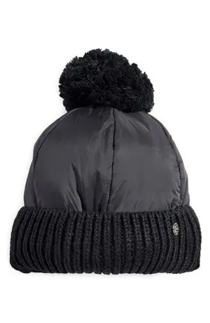 Zella Mixed Media Beanie - Black