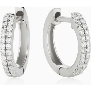 ORADINA Oradina 14k Gold Diamond Mini Hoop Earrings