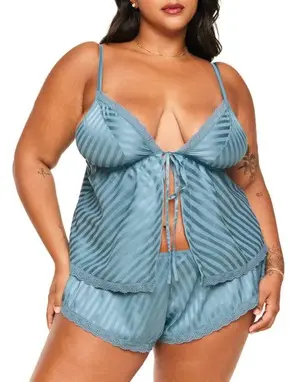 ADORE ME Trish Cami & Shorts Set Lingerie Medium Blue