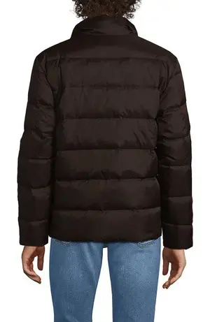 LANDS' END Wide Channel 600 Fill Power Down Puffer Jacket - Rich Coffee