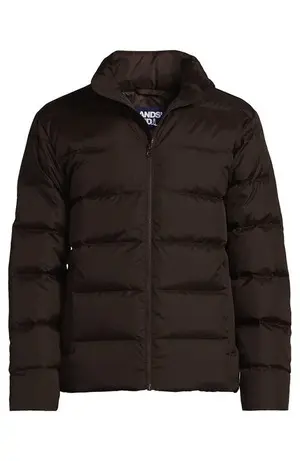 LANDS' END Wide Channel 600 Fill Power Down Puffer Jacket - Rich Coffee