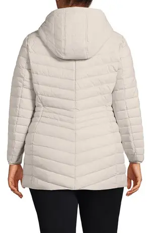 LANDS' END Wanderweight Packable Down Long Jacket - Dusk Gray